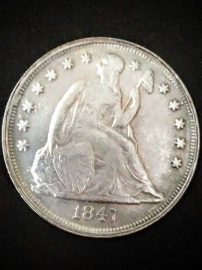 Silver Dollar Coin 1847 stock photo. Image of coin, 1847 - 162183634