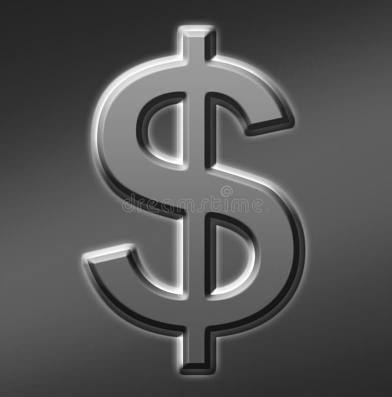 Silver Dollar Sign stock illustration. Illustration of metal - 621217