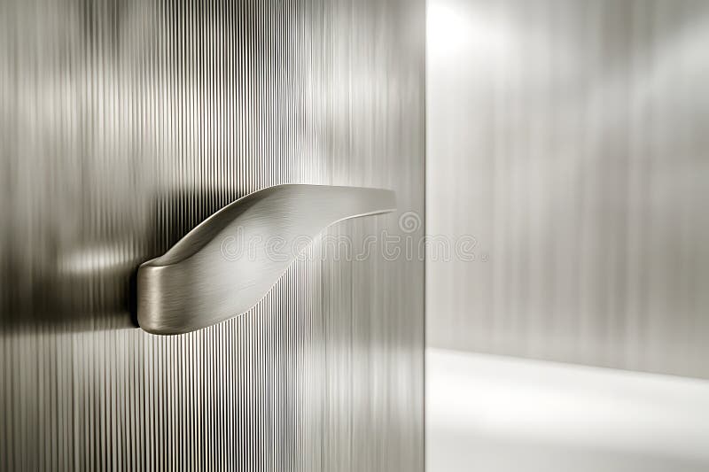 A Silver Door Handle with a Curved Design Stock Illustration ...