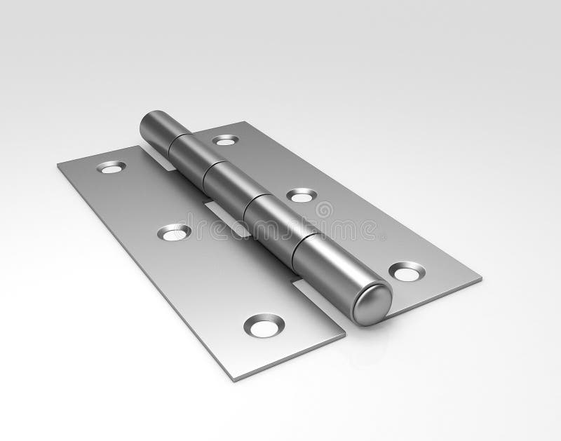 Silver Door Hinges. 3D Illustration Stock Illustration - Illustration of hardware, door: 170172564