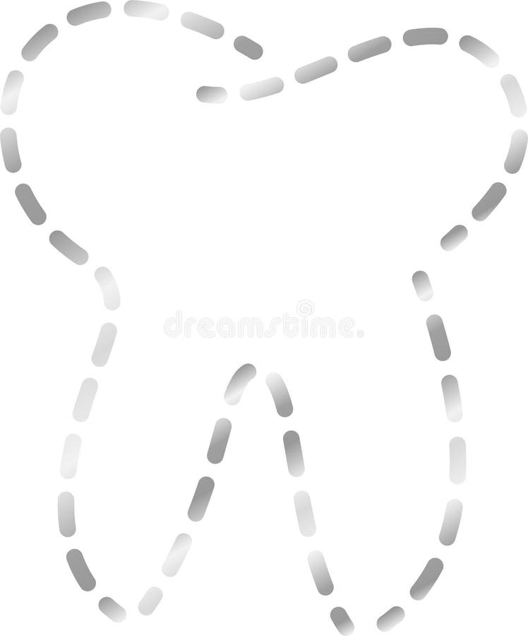 Silver Dot Line Drawing of Tooth Stock Vector - Illustration of body ...