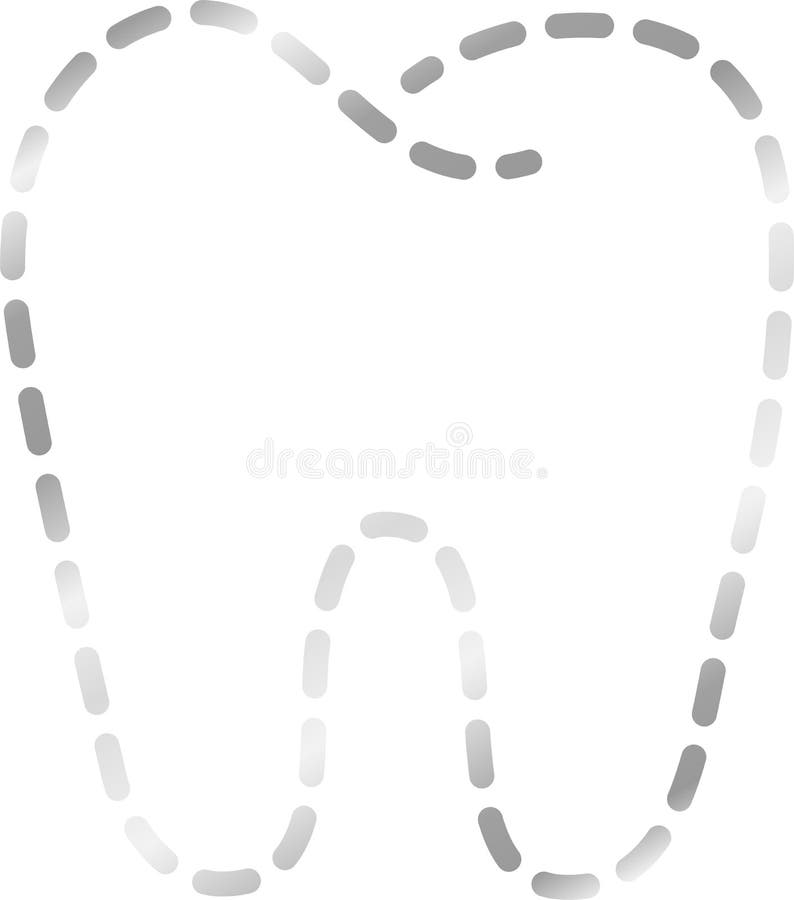 Silver Dot Line Drawing of Tooth Stock Vector - Illustration of natural ...