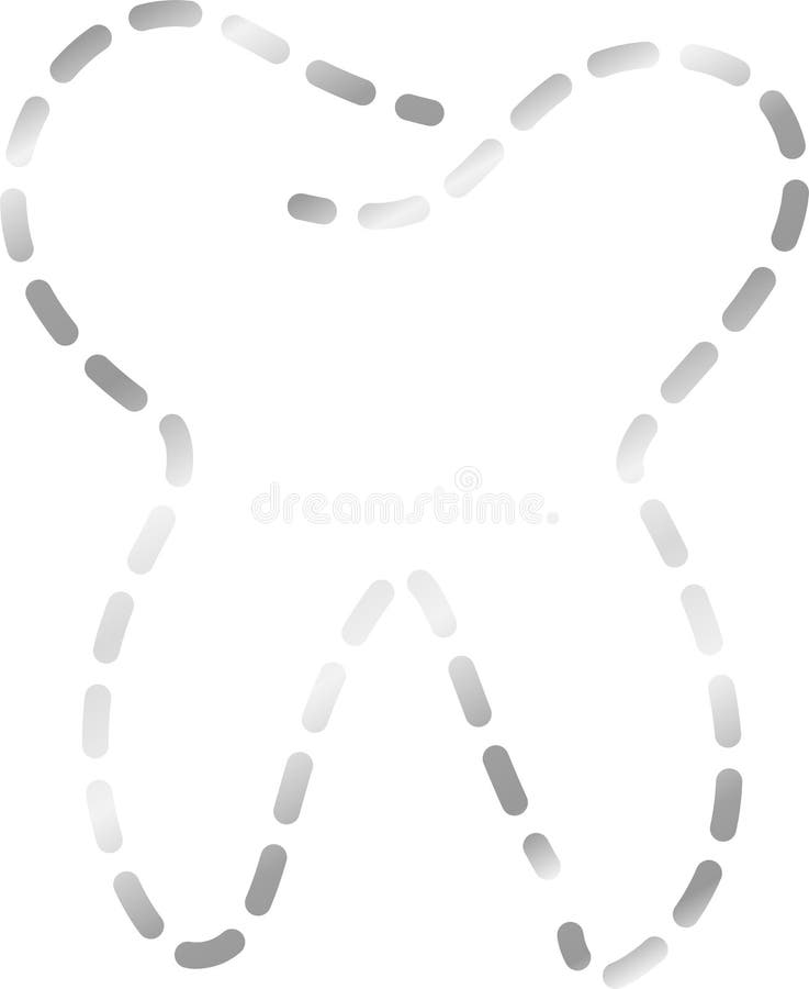 Silver Dot Line Drawing of Tooth Stock Vector - Illustration of ...