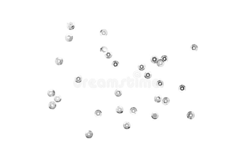 Silver Dots Confetti, Silver Sparkle Isolated on White Background with ...