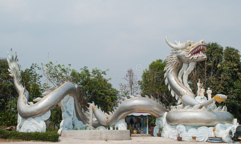 Silver Dragon statue. stock photo. Image of symbol, style - 30071066