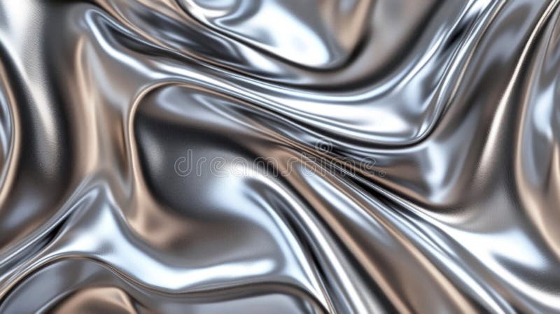 Silver Draped Fabric Showing Smooth Waves and Texture Stock ...