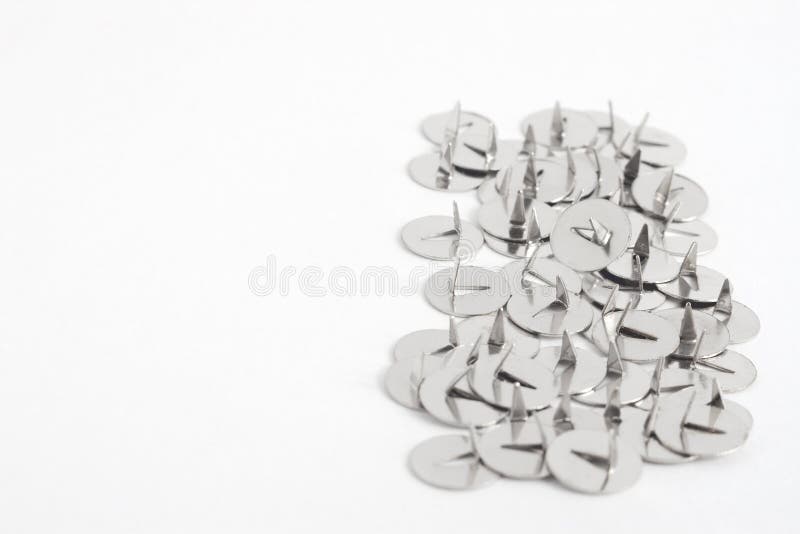 Silver drawing pins stock image. Image of equipment, pushpin - 15236829