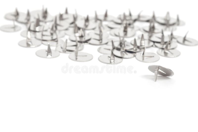 Silver drawing pins stock image. Image of equipment, pushpin - 15236829