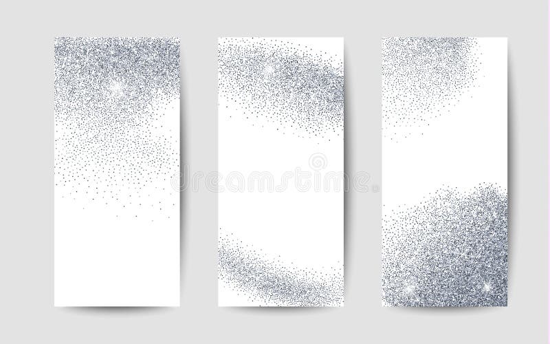 Silver Dust on White Background. Silver Glitter Background Stock Vector ...