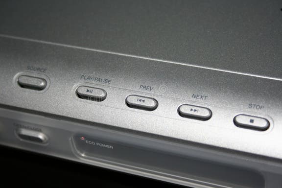 Silver DVD Player Surface with Buttons Stock Photo - Image of silver ...