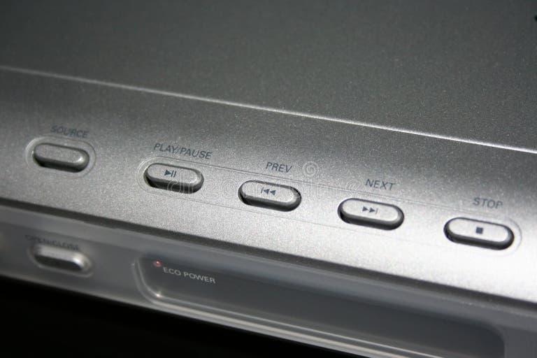 Silver DVD Player Surface with Buttons Stock Photo - Image of silver ...