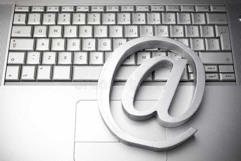E-mail Symbol on the Keyboard. Top View Stock Photo - Image of network ...