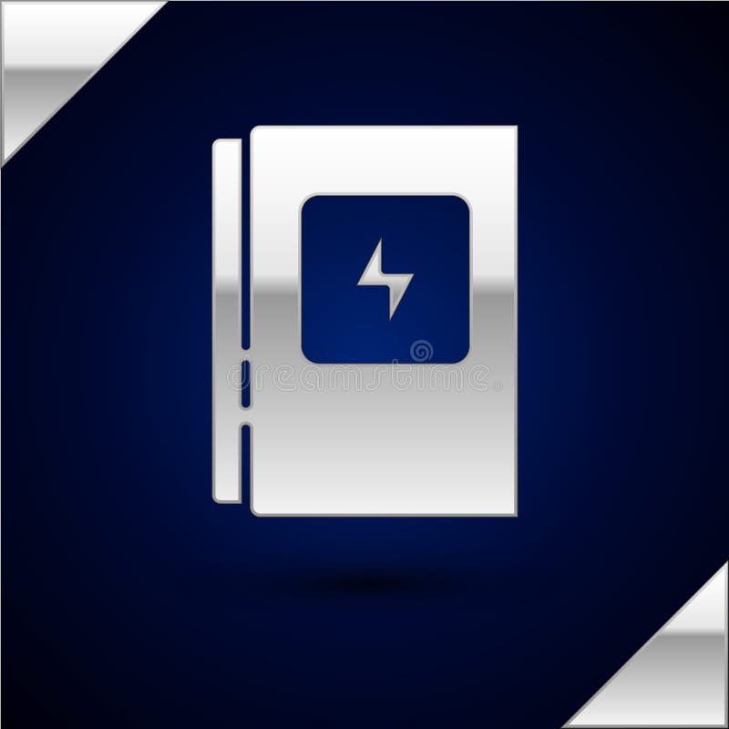 Silver Electrical Panel Icon Isolated on Dark Blue Background. Vector ...
