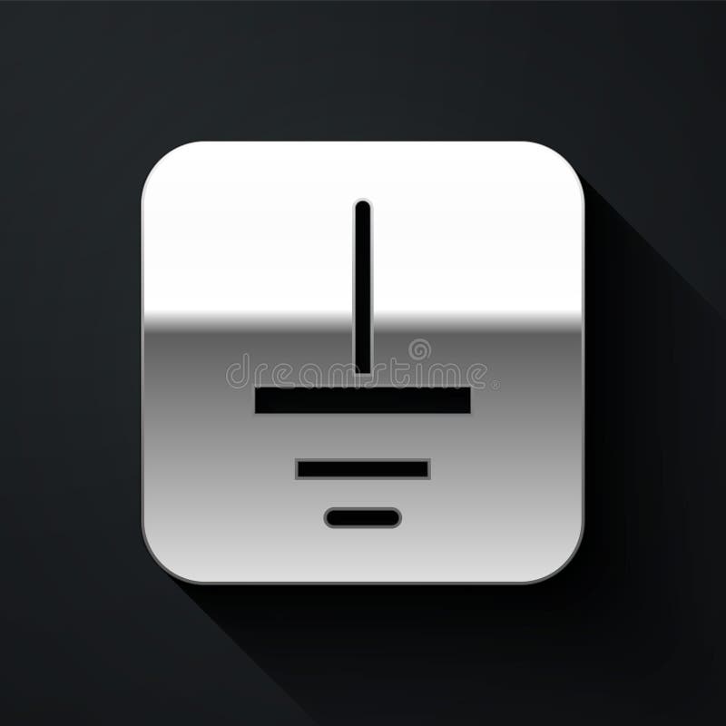 Silver Electrical Symbol Ground Icon Isolated on Black Background ...