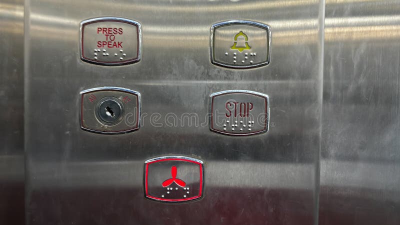 The Silver Elevator Has a Number of Buttons Stock Photo - Image of ...