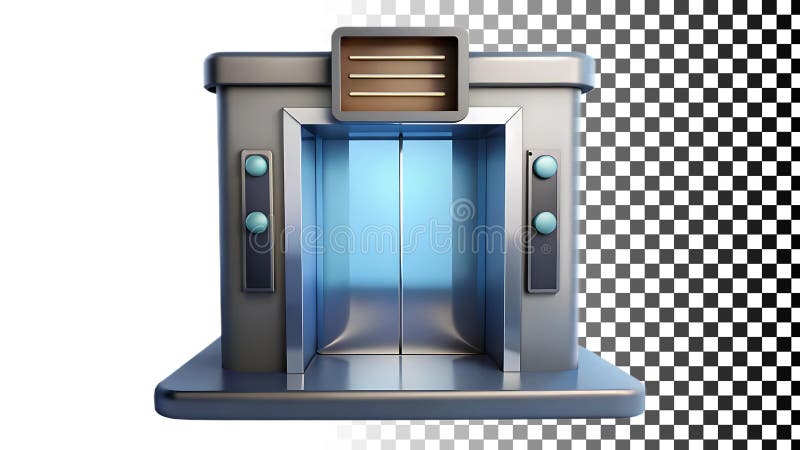 Silver Elevator Icon, Building and Accessibility Symbol for UI Designs ...