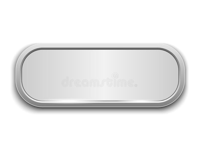 Silver ellipse button stock vector. Illustration of horizontal - 262858160