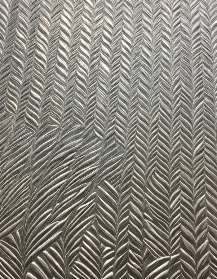 Silver Embossed Leaf Pattern Texture Stock Image - Image of ornamental ...