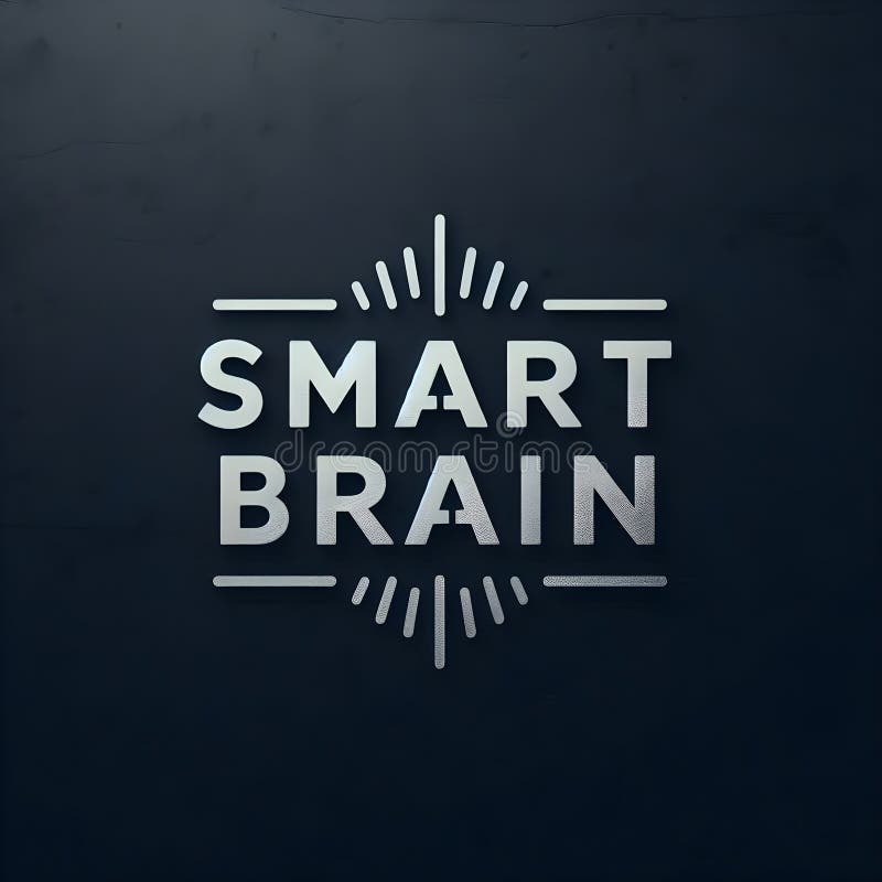Smart Brain Logo Design stock illustration. Illustration of font ...