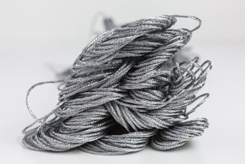 Silver embroidery thread stock image. Image of silver - 169777107