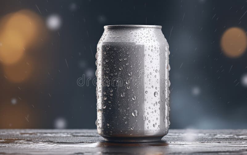 A Silver Empty Can with the Condensation Stock Illustration ...