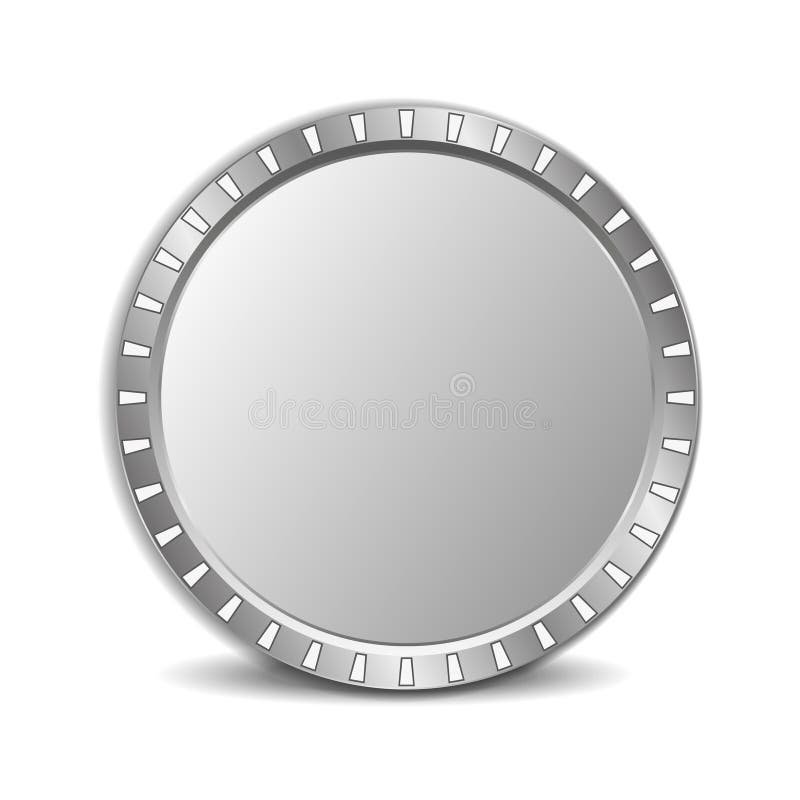 Silver empty coin stock vector. Illustration of symbol - 193639259