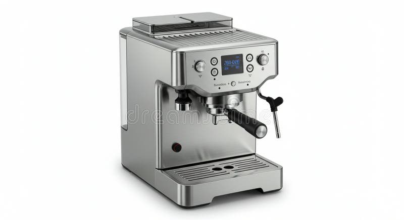 Silver Espresso Machine with a Sleek, Modern Design. it Features a ...