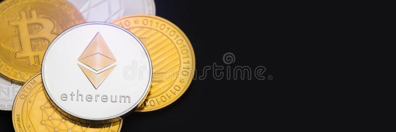 Silver Ethereum Coin on White Background. Editorial Stock Image ...