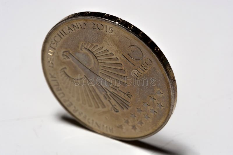 Silver 10 Euro Coin on the Table Editorial Image - Image of exchange ...