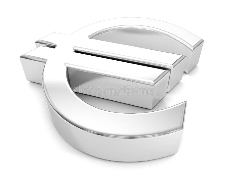 Silver euro coins stock vector. Illustration of credit - 34286976