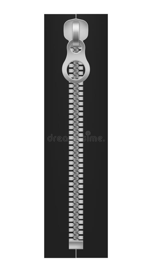 Silver Fabric Clasp. Realistic Zipper Stock Vector - Illustration of ...
