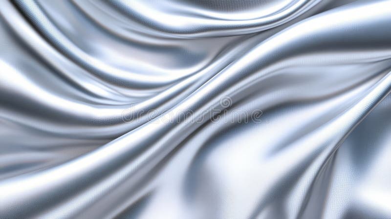 Silver Fabric Drape Background Elegant Smooth Flowing Luxurious Silver ...