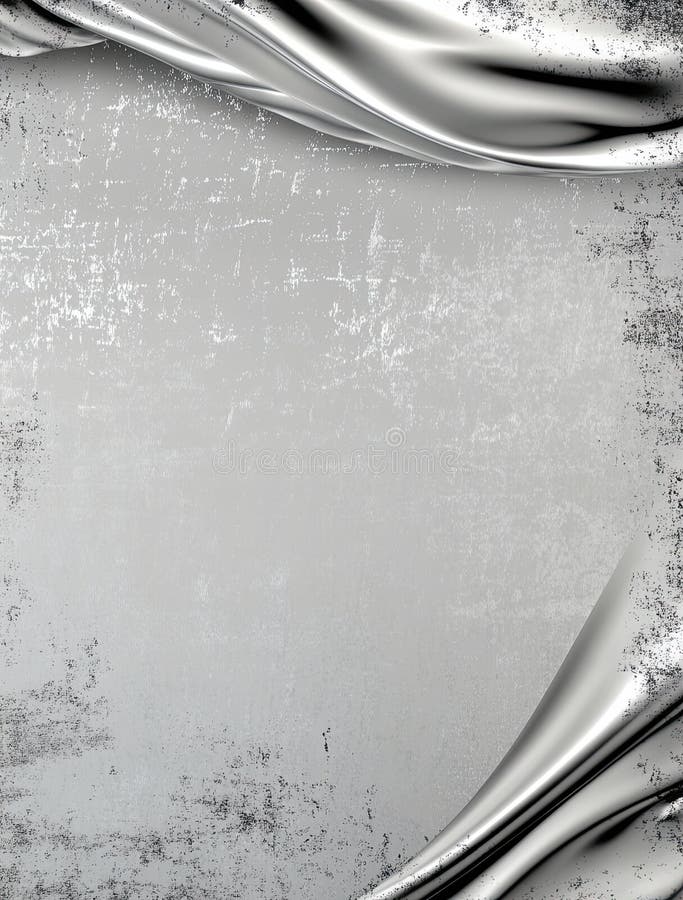 Silver Fabric Drape on Grunge Background Stock Illustration ...