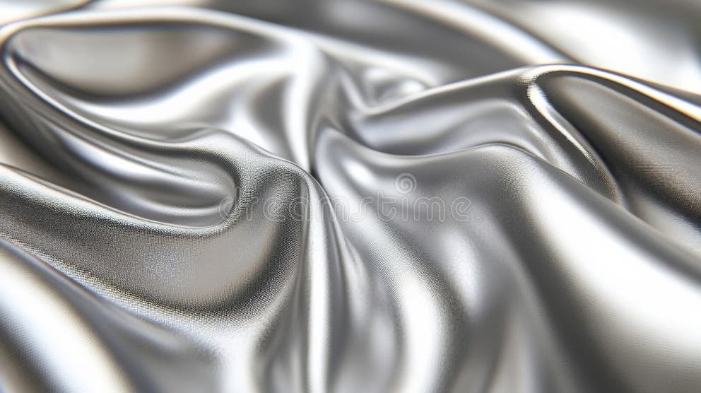 Silver Fabric Draped in Soft Elegant Waves Stock Illustration - Illustration of fold, shiny ...