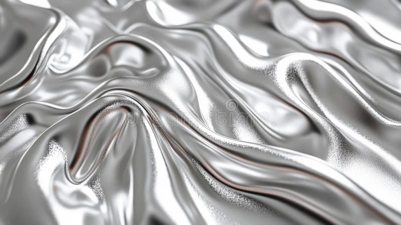Silver Fabric Draped in Soft Waves and Folds Stock Illustration - Illustration of style ...