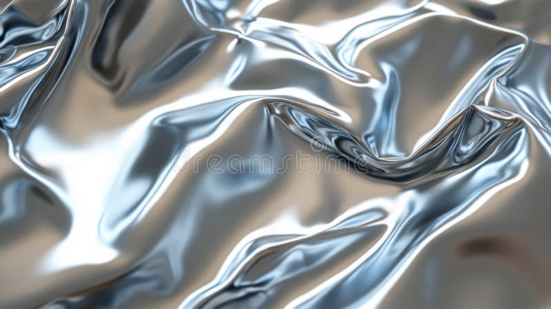 Silver Fabric Draped in Soft Waves and Folds Stock Illustration - Illustration of reflective ...