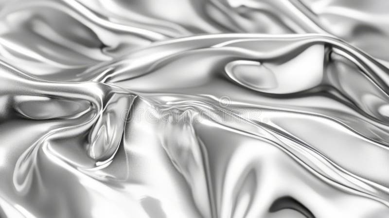 Silver Fabric Draped in Soft Waves and Folds Stock Illustration ...