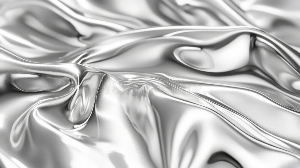 Silver Fabric Draped in Soft Waves and Folds Stock Illustration - Illustration of ripple, draped ...