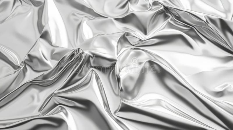 Silver Fabric Draped in Soft Waves and Folds Stock Illustration - Illustration of curve, gleam ...