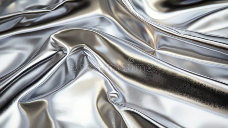 Silver Fabric Draped in Soft Waves and Folds Stock Illustration - Illustration of shiny ...