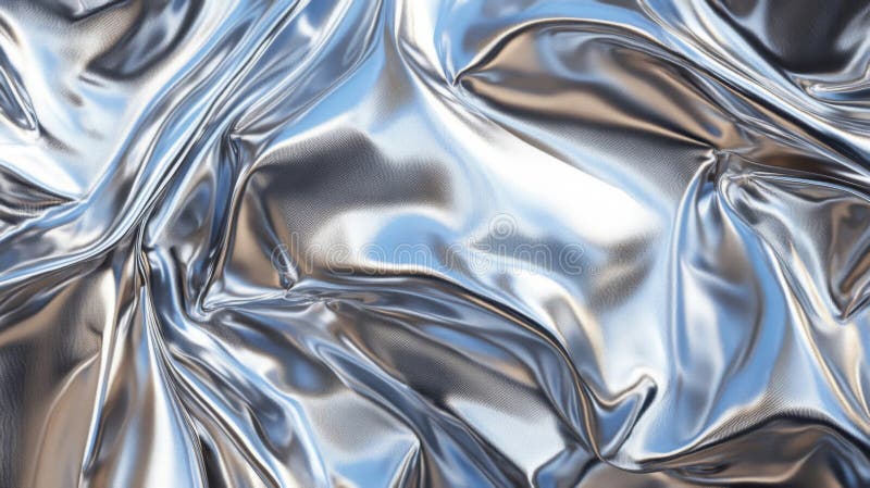 Silver Fabric Draped in Soft Waves and Folds Stock Illustration ...