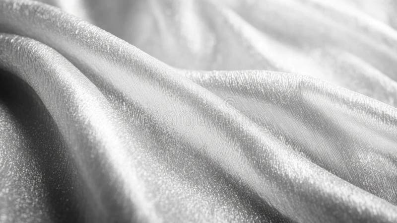 Silver Fabric Draped in Soft Waves Showing Texture Stock Illustration ...