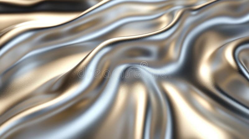 Silver Fabric Draped in Soft Waves Showing Texture Stock Illustration ...