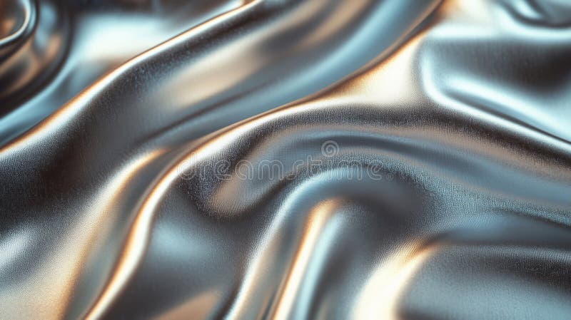 Silver Fabric Draped in Soft Waves Showing Texture Stock Illustration - Illustration of shimmer ...