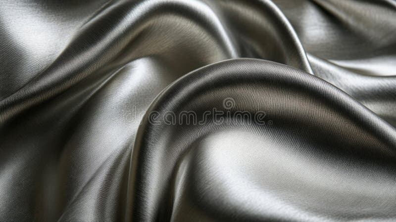 Silver Fabric Draped in Soft Waves Showing Texture Stock Illustration ...