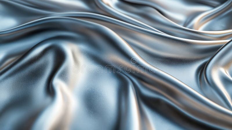 Silver Fabric with Shiny Texture, Smooth Surface. Silky, Flowing ...