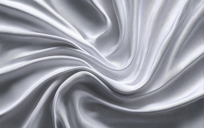 Silver Fabric Texture with Draped Waves and Folds Stock Illustration ...