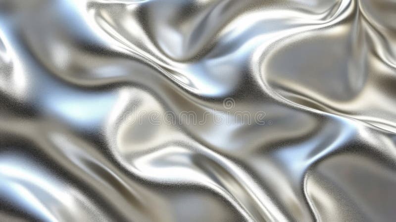 Silver Fabric Texture with Smooth Waves and Folds Stock Illustration - Illustration of shiny ...