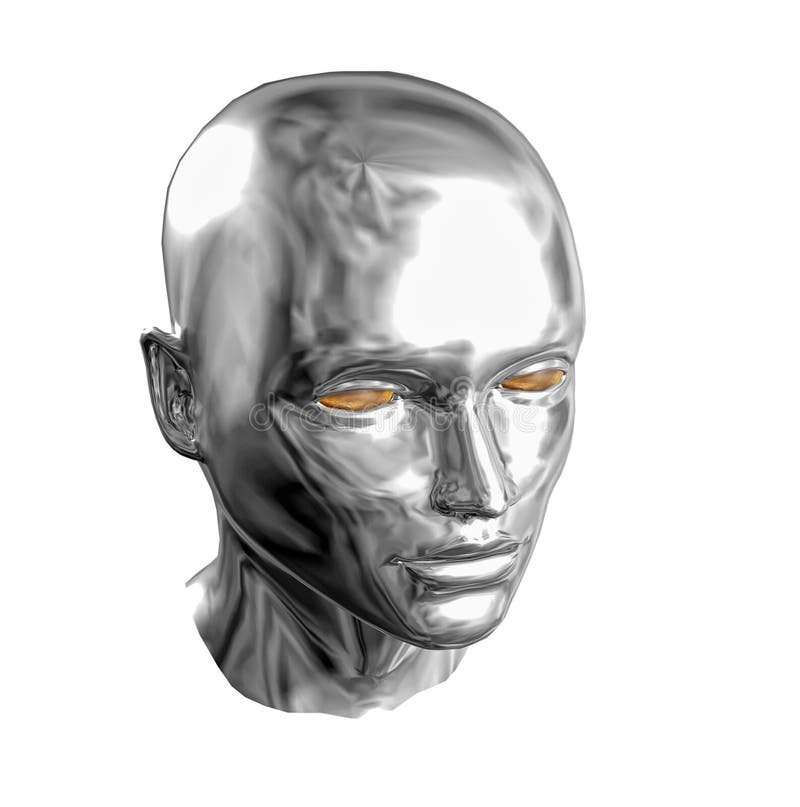 Silver face isolated stock illustration. Illustration of bizarre ...