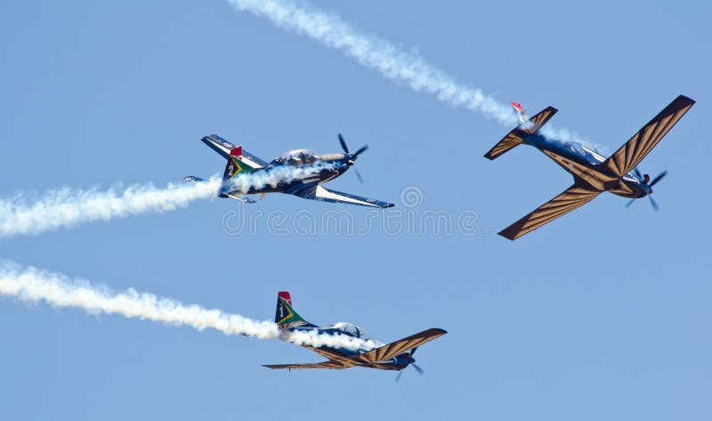 Silver Falcons Team Doing a Formation Break Editorial Stock Image ...